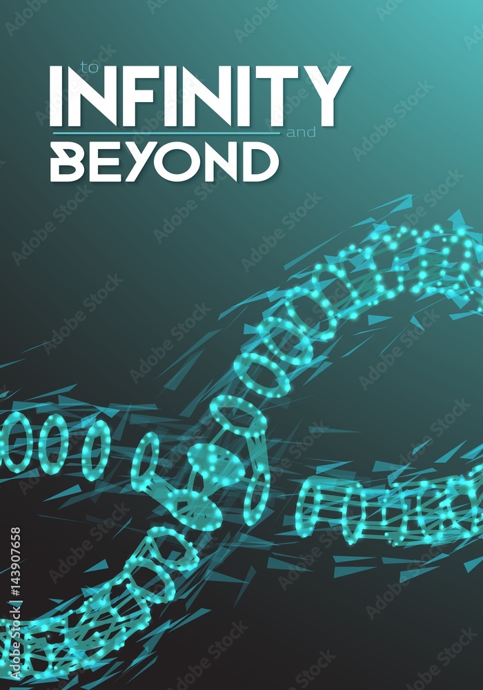 Illustration of Vector Infinity Symbol. Wireframe Mesh Futuristic Icon ...