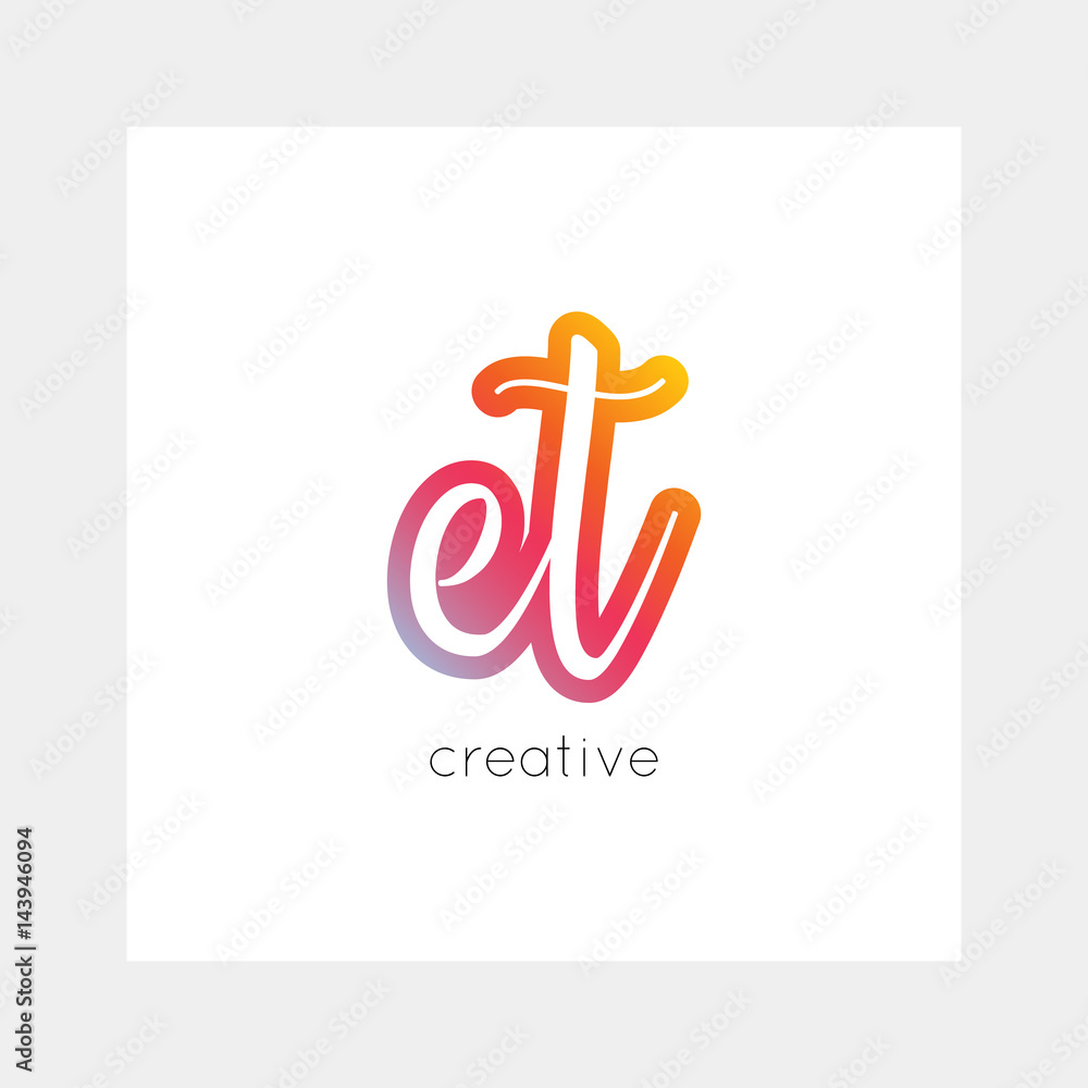ET logo, vector. Useful as branding symbol, app icon, alphabet element ...