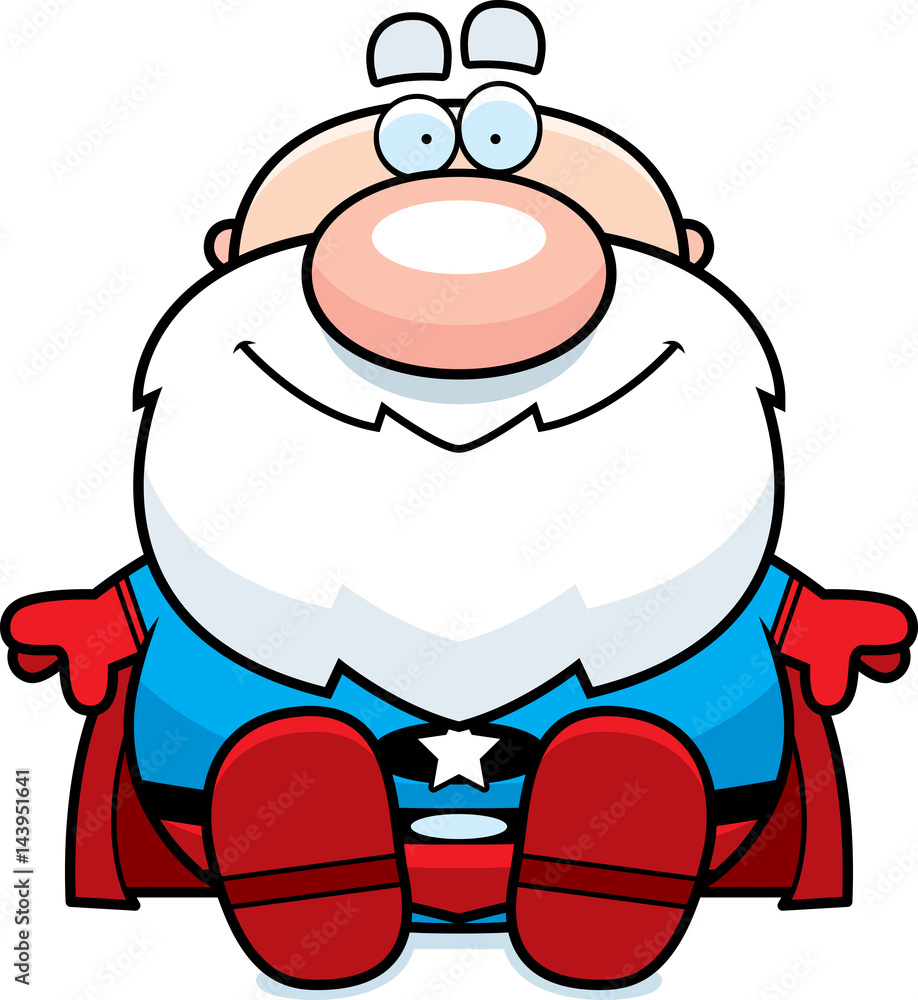 Cartoon Superhero Sitting Stock Vector | Adobe Stock
