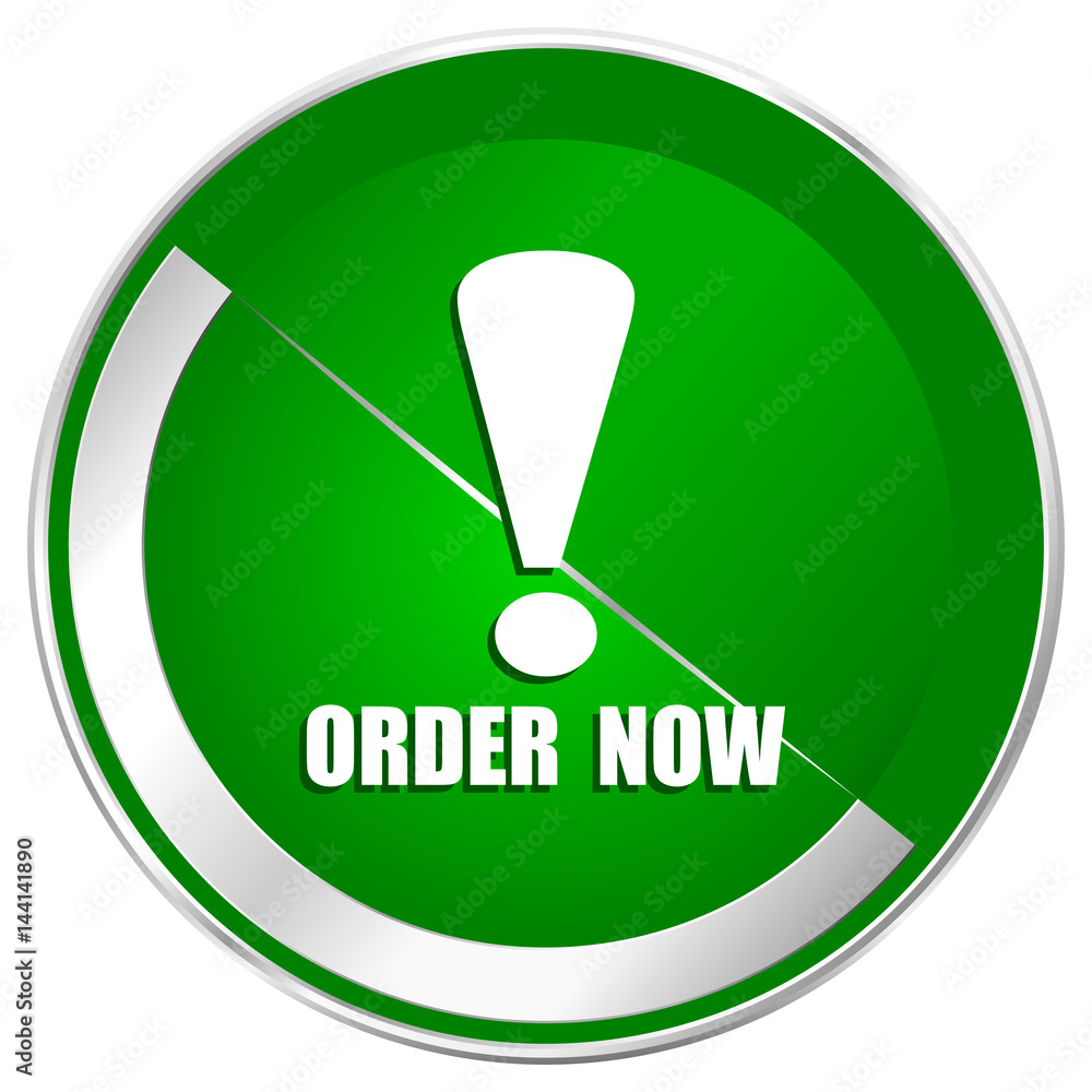 Ilustración de Stock Order now silver metallic border green web icon ...