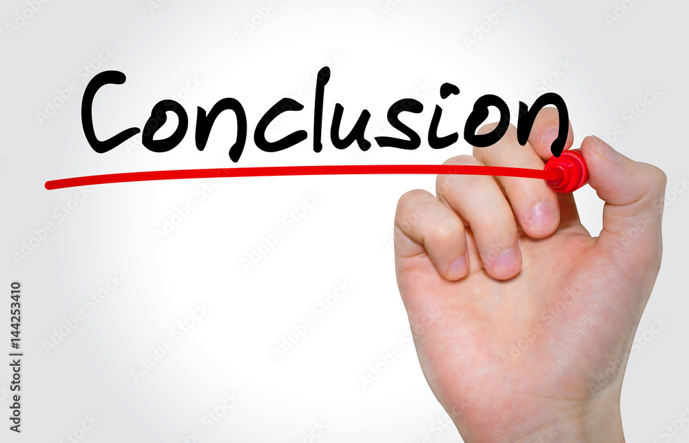 Hand writing inscription Conclusion with marker, concept Stock Photo ...
