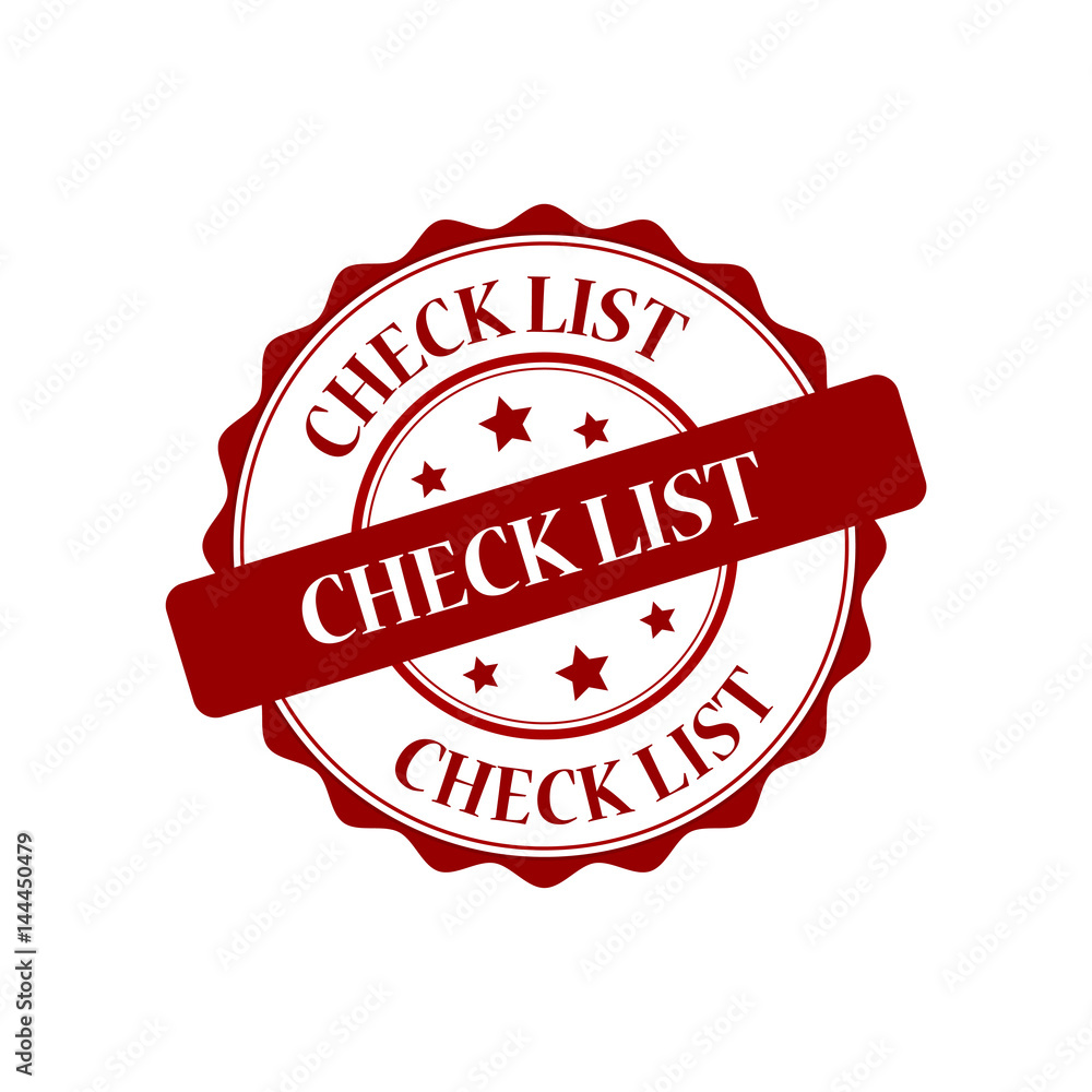 Check list red stamp illustration Stock Vector | Adobe Stock
