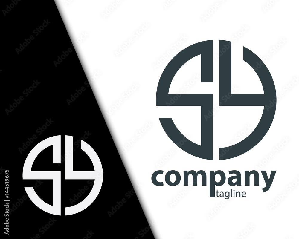 Initial Letter SY With Linked Circle Logo Stock Vector | Adobe Stock