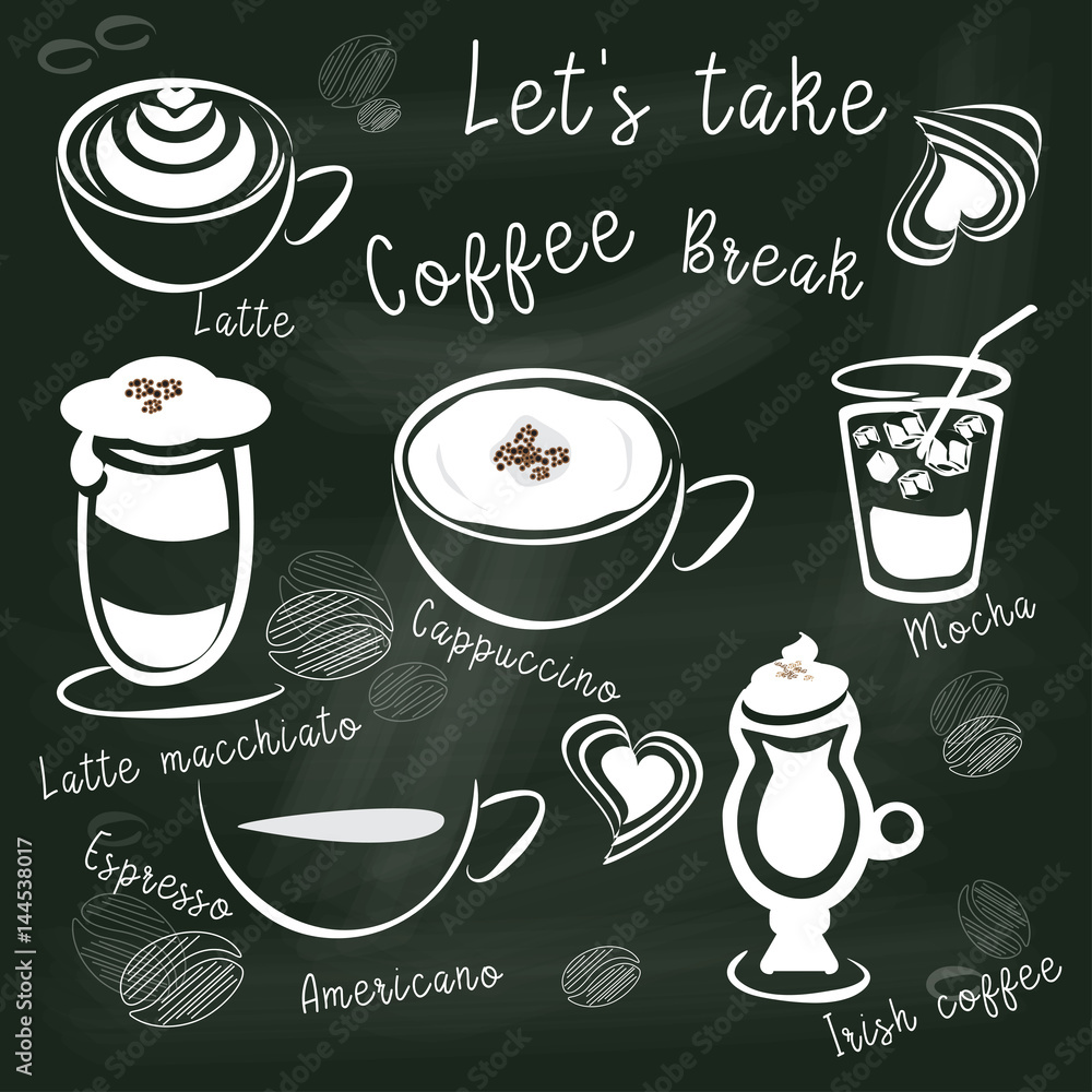coffee menu with chalkboard Stock Illustration | Adobe Stock
