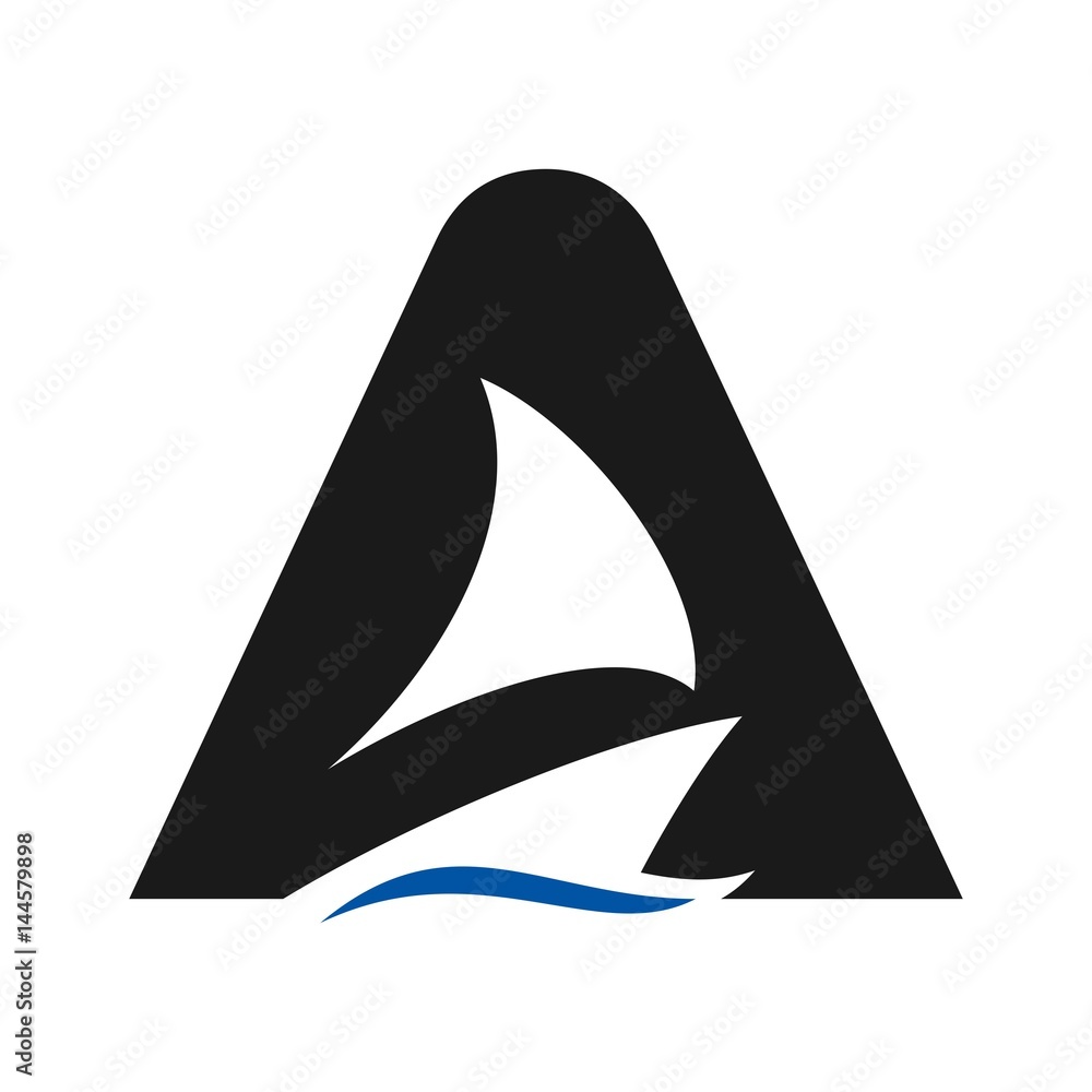 letter a and sail boat logo vector. Stock Vector | Adobe Stock