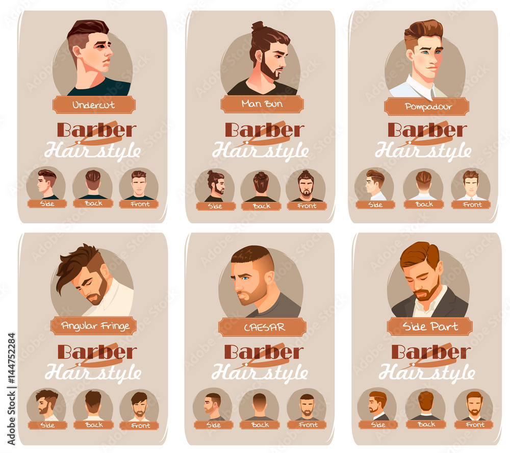 Men's haircut and hairstyle. Side part haircut. Pompadour, Undercut ...
