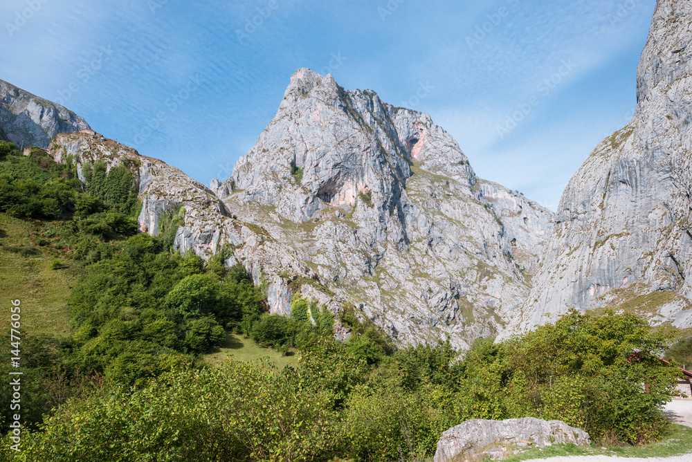 Hiking trail to the village Bulnes. the village is one of the remotest ...