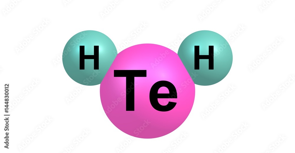 Hydrogen telluride molecular structure isolated on white Stock ...