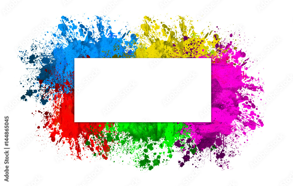 Multi-Color Paint Splatter Border/Background Stock Photo | Adobe Stock