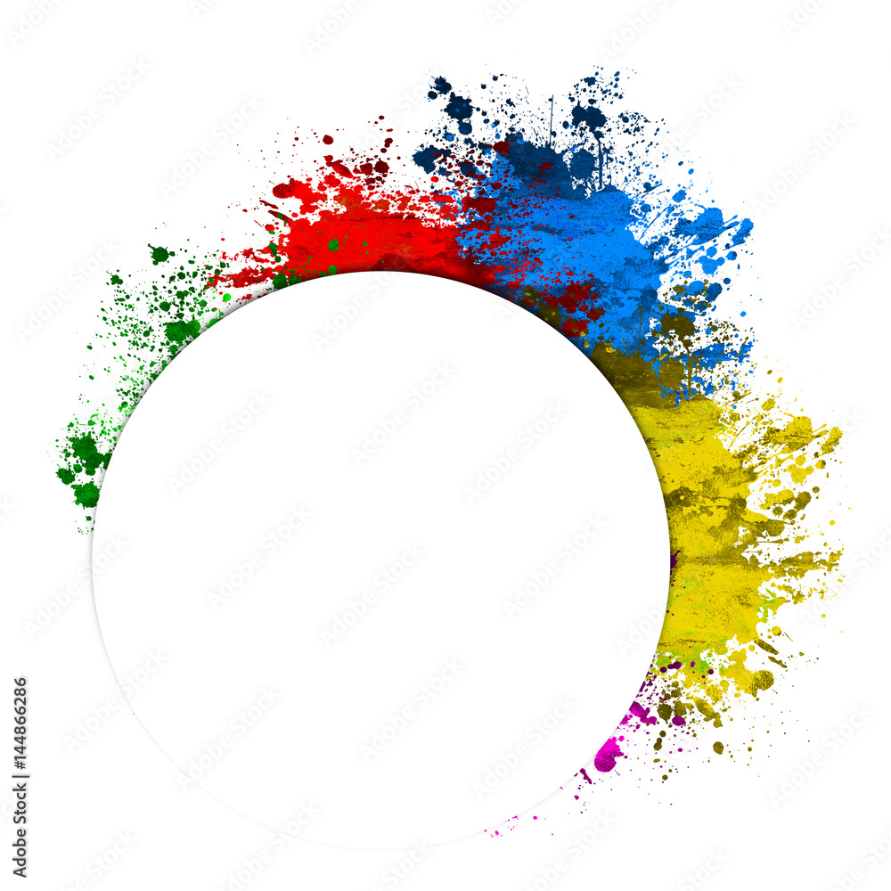 Multi-Color Paint Splatter Border/Background Stock Illustration | Adobe ...
