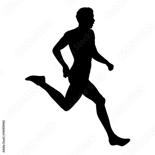 Runner, vector isolated silhouette. Side view Stock Vector | Adobe Stock