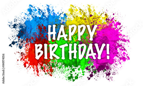 Paint Splatter Words - Happy Birthday foto de Stock | Adobe Stock