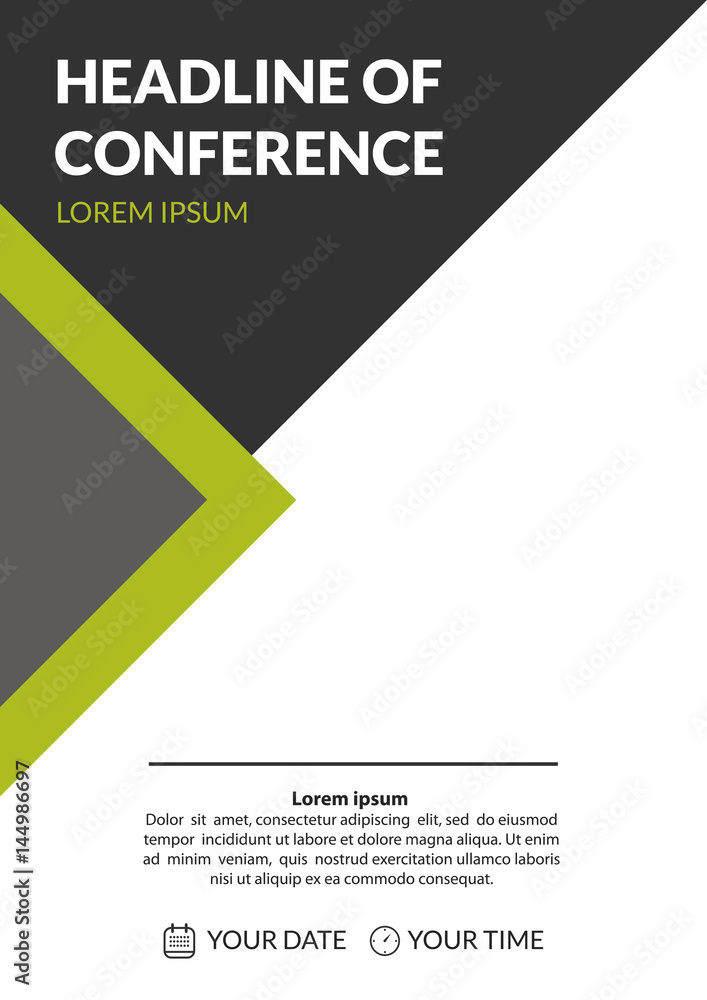 Business conference invitation concept. Colorful simple geometric ...