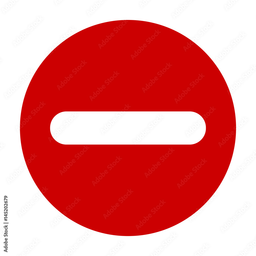 Flat round minus sign red icon, button. Negative symbol isolated on ...