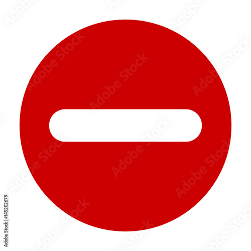 Flat round minus sign red icon, button. Negative symbol isolated on ...