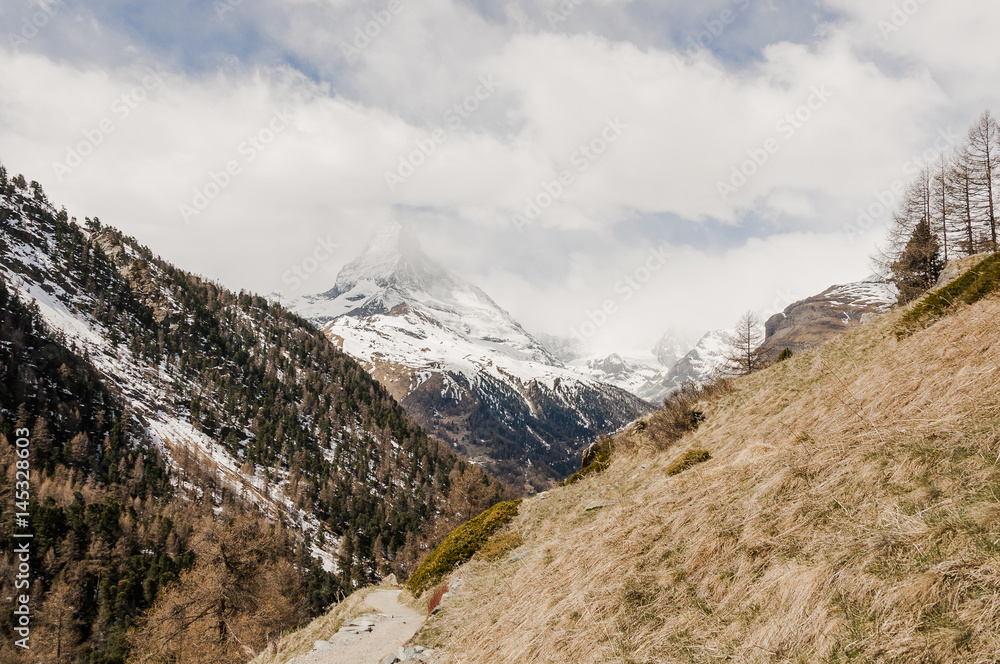 Zermatt, Dorf, Findeln, Findelbach, Sunnegga, Weiler, Schlucht, Wallis ...