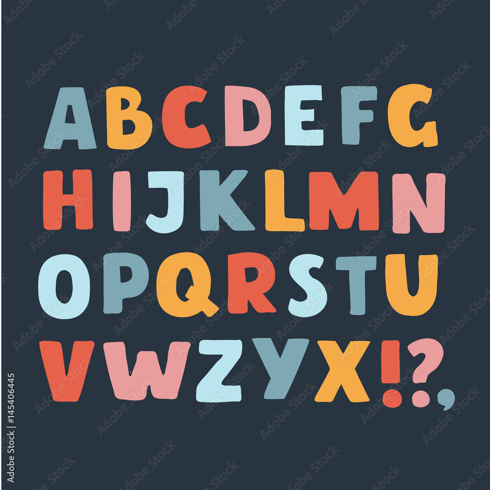 cartoon font Stock Vector | Adobe Stock