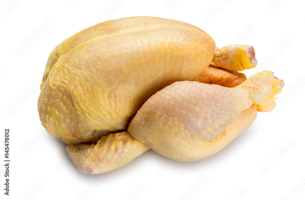 Foto de Stock Pollo crudo entero | Adobe Stock