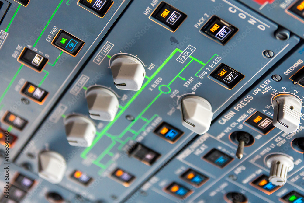 Airbus A320 overhead panel Stock Photo | Adobe Stock