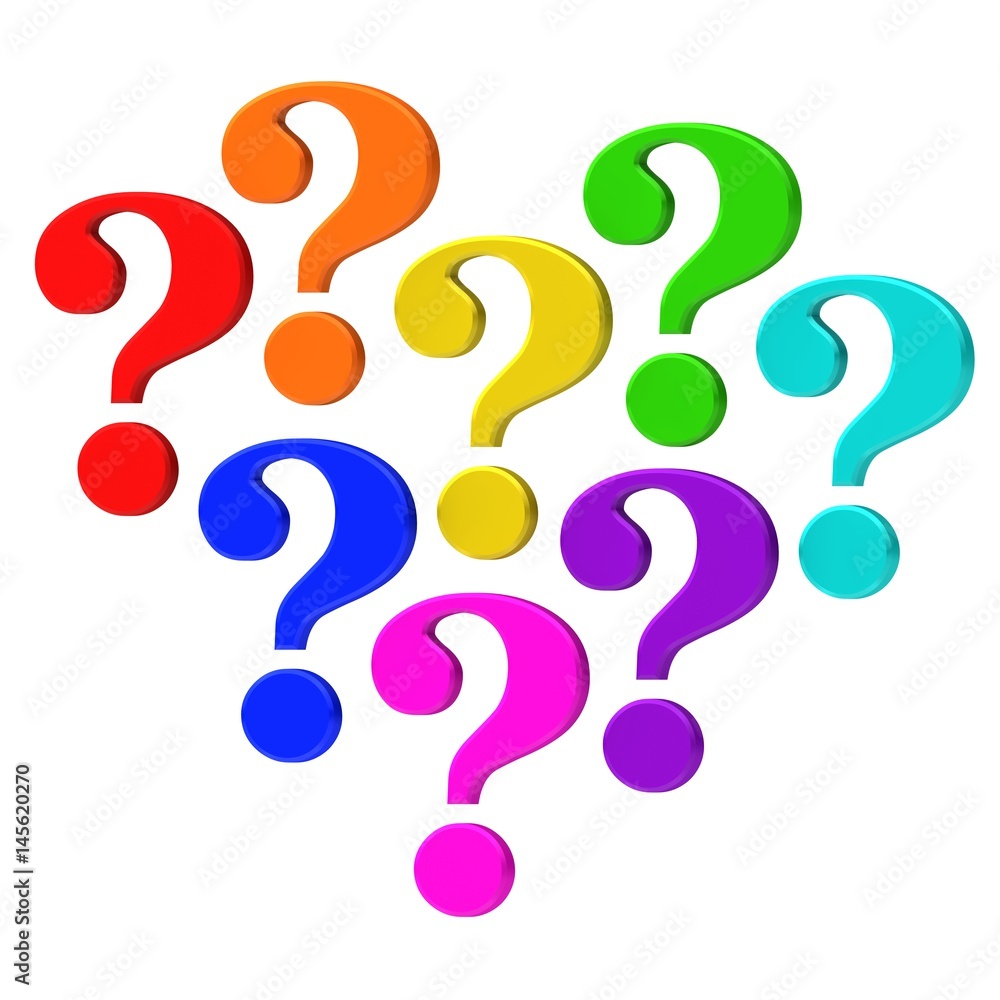 question mark questions interrogation point set asking sign icon 3d red ...