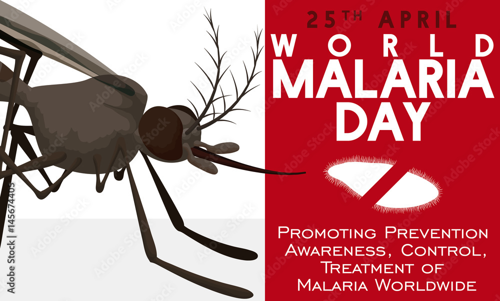 Awareness Design in World Malaria Day with Mosquito and Plasmodium ...