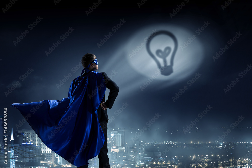 Strong and powerful as super hero Stock Photo | Adobe Stock