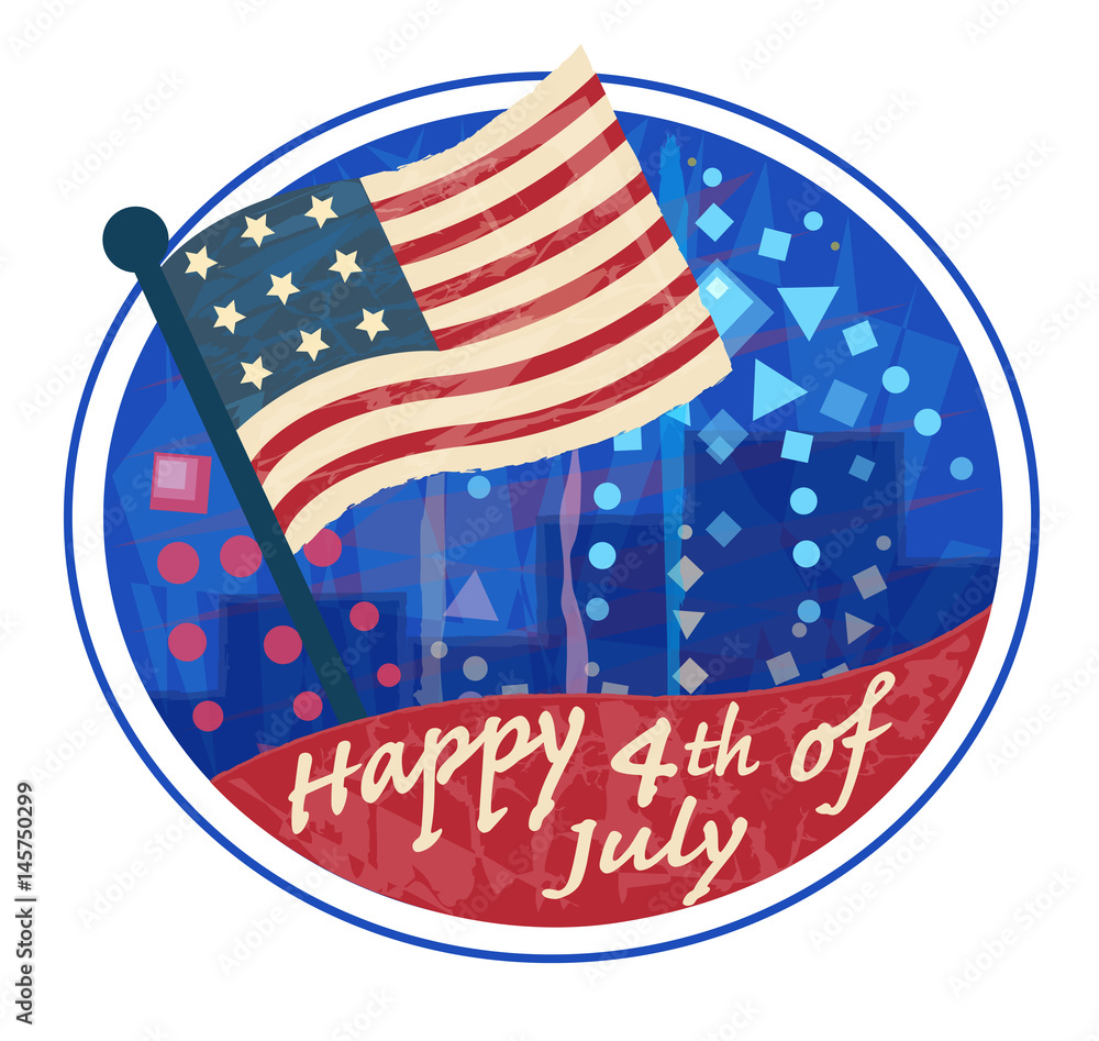 Fourth of July Clip art - Happy 4th of July clip art with American flag ...