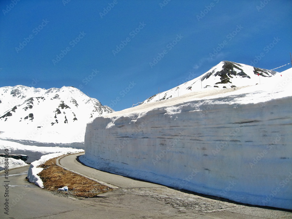 Snow wall,Tateyama Kurobe Alpine Route, Japanese Alps in Japan. Stock ...