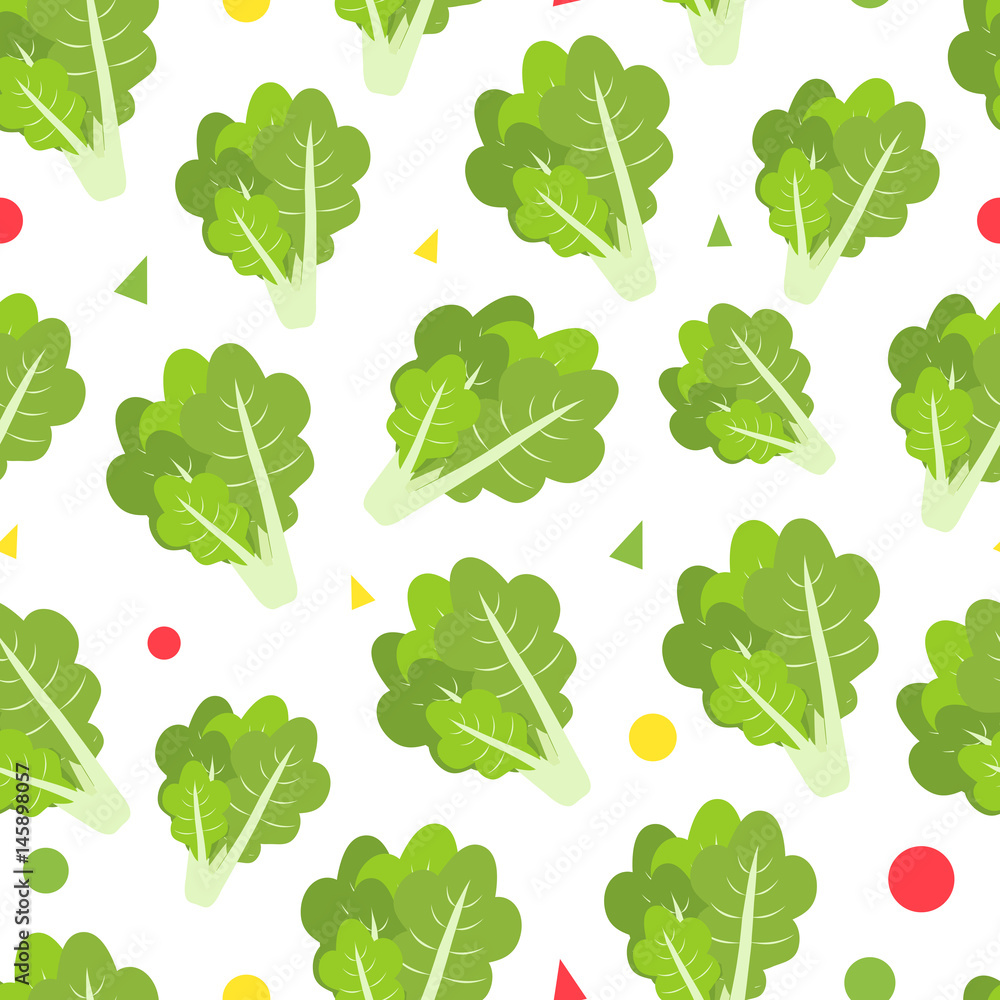 Seamless lettuce background. Flat design. Can be used for wallpaper ...