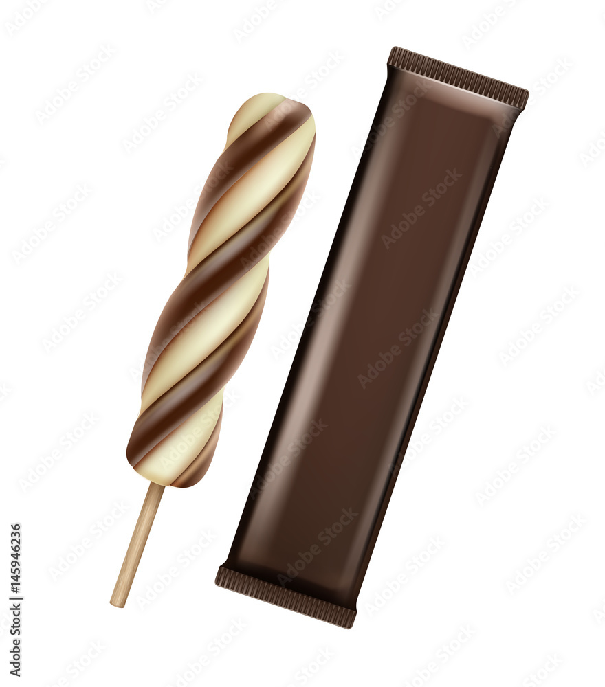 Vector Vanilla Chocolate Spiral Popsicle Lollipop Ice Cream Fruit Juice ...