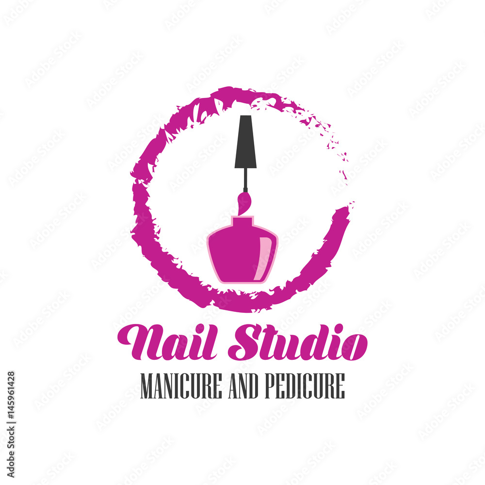 nail salon manicure pedicure logo with text space for your slogan ...
