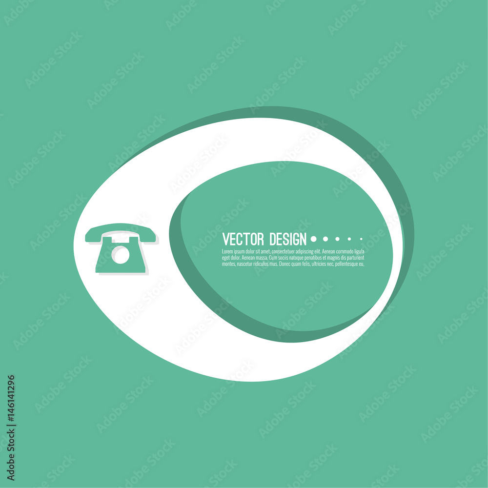 Cellphone banner blank template. Phone sign icon. Empty vector form ...