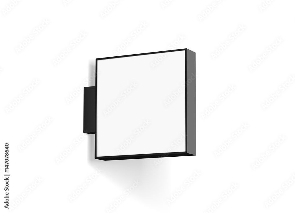 Blank store signage design mockup isolated, 3d rendering. Empty square ...