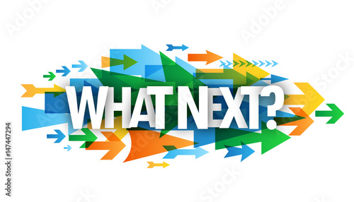 WHAT NEXT? icon with arrows background Stock Vector | Adobe Stock