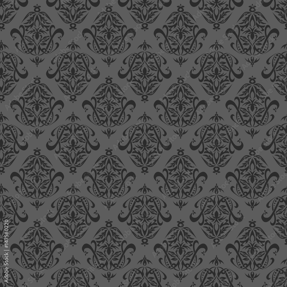 Seamless black wallpaper Stock Vector | Adobe Stock