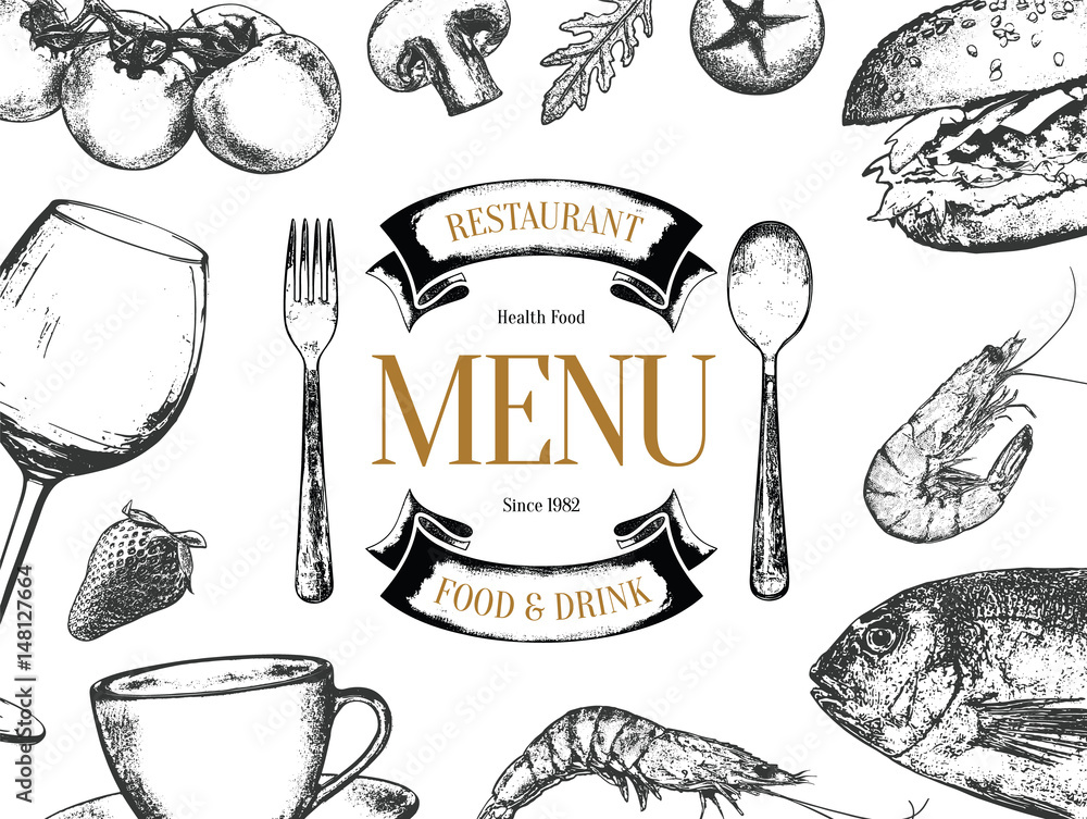 Restaurant menu design. Vector menu brochure template for cafe, coffee ...