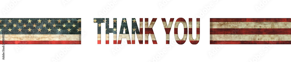 thank you with vintage usa flag Stock Illustration | Adobe Stock