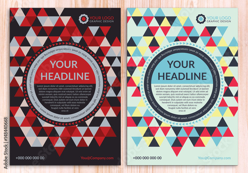 Multipurpose Flyer Layout with Triangular Patterns Stock Template ...