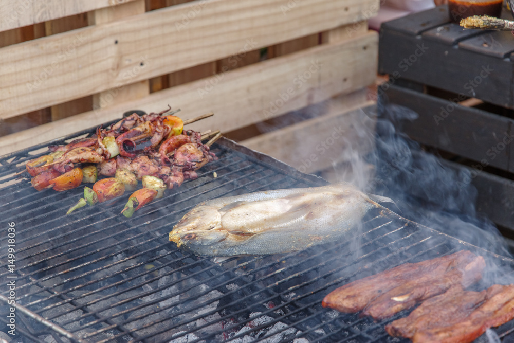 Filipino favorit fish grilled bangus - Milkfish Stock Photo | Adobe Stock