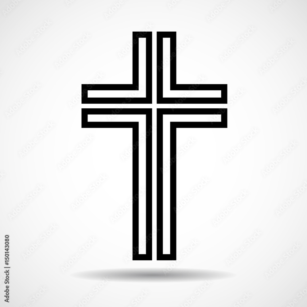 Cross. Christian Symbol. Sign of lines Stock Illustration | Adobe Stock
