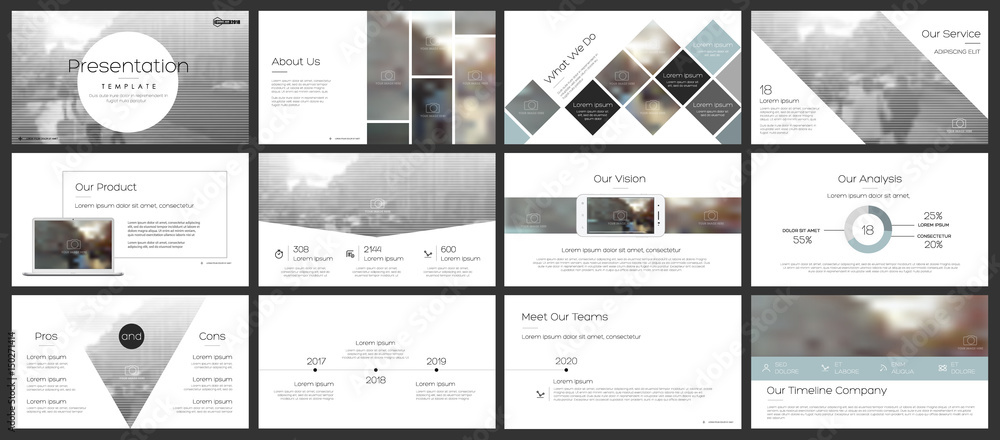 Elements for infographics on a white background. Presentation templates ...