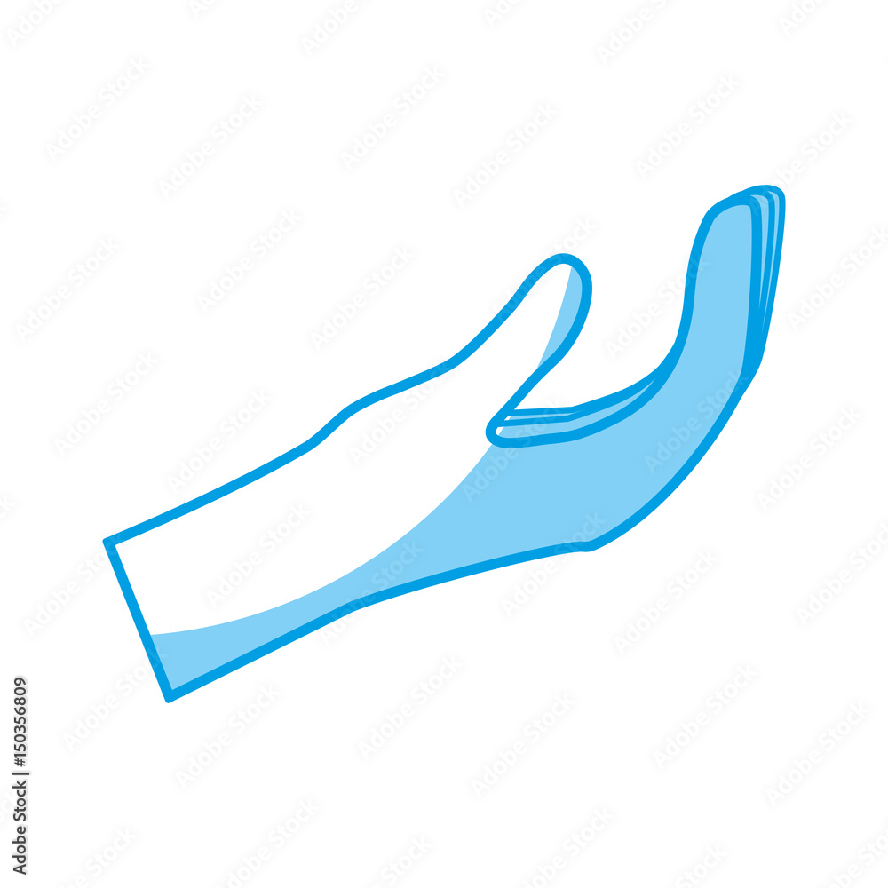 human hand icon over white background. vector illustration Stock Vector ...