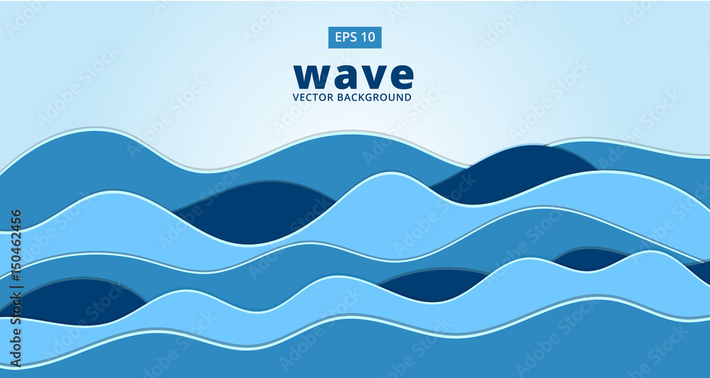 blue ocean sea wave vector background Stock Vector | Adobe Stock