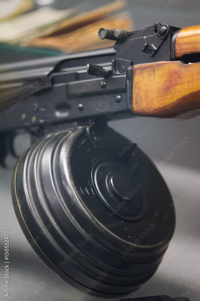 Machine gun - soviet weapon, Kalashnikov rifle Stock Photo | Adobe Stock