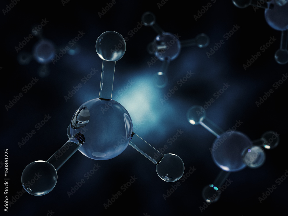 Methane Molecule Image. 3D rendering Stock Photo | Adobe Stock