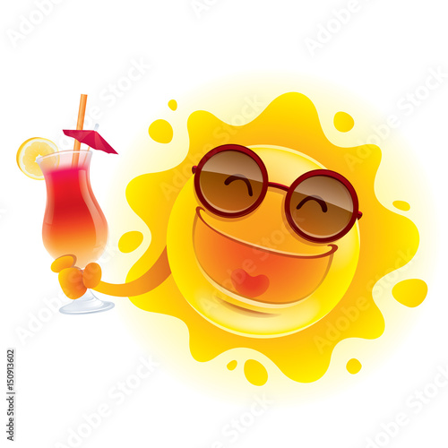 Summer sun chilling out with cocktail Stock Vector | Adobe Stock