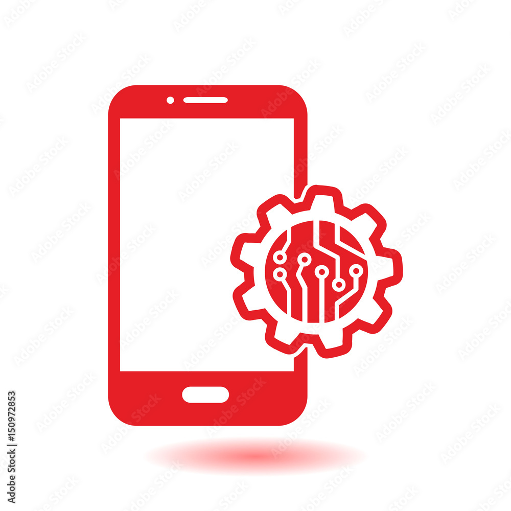 Electronic circuit of technological device. Technology scheme square ...