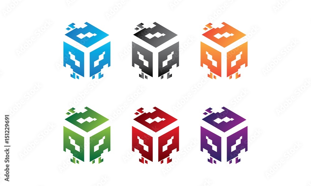 Pixel Cube Stock Vector | Adobe Stock