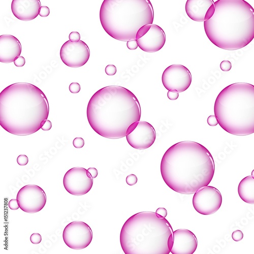 water bubbles in dark pink color background on isolated white Stock ...