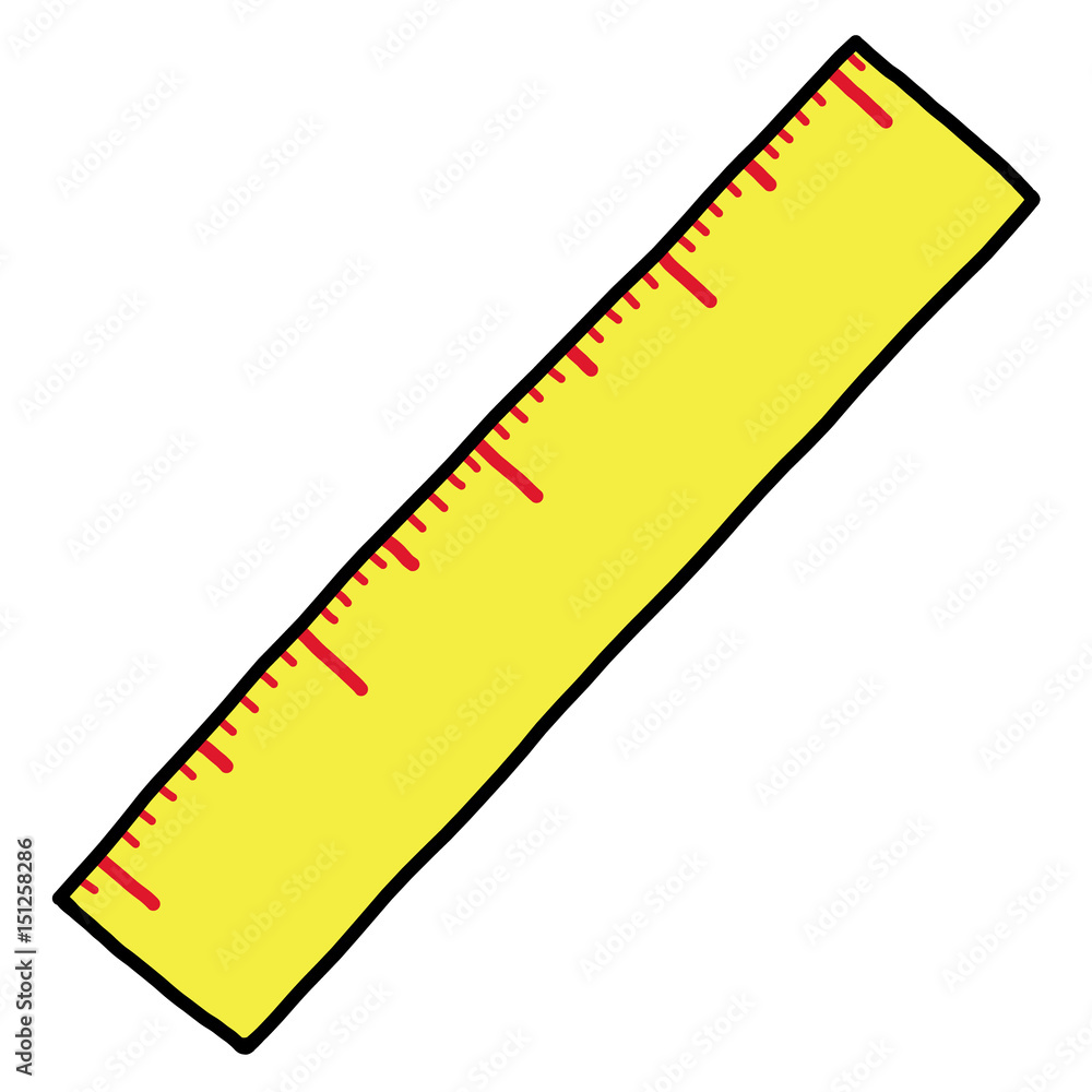 Vector de Stock yellow ruler / cartoon vector and illustration, hand ...